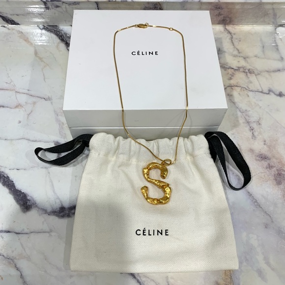 Celine | Jewelry | Soldauthentic Celine Large Letter S Alphabet Pendent ...